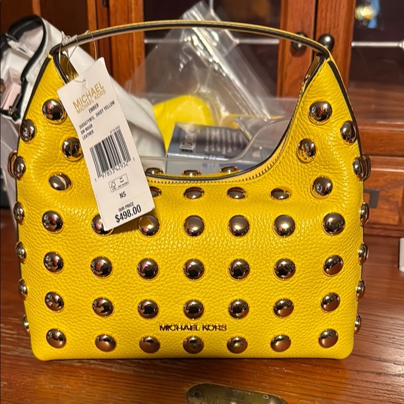 Michael Kors | Bags | Michael Kors Yellow Shoulder Bag With Studs ...